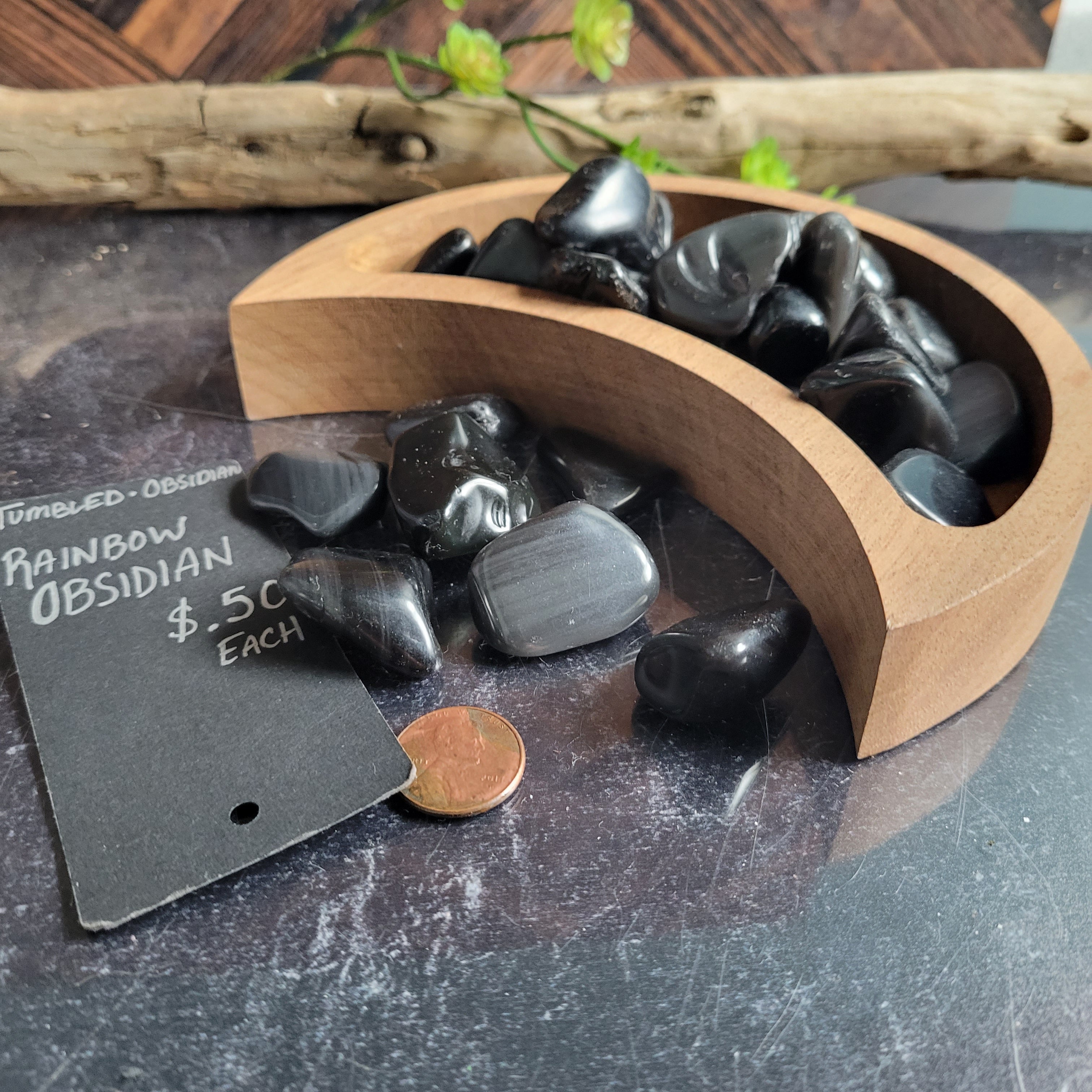 TUMBLED- Obsidian, Rainbow | Moonstone Circle